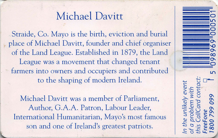 Michael Davitt - The Irish Callcards Site