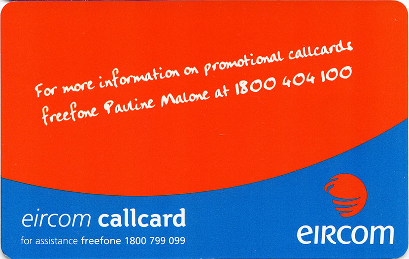 Eircom Blank Promotion Card - The Irish Callcards Site