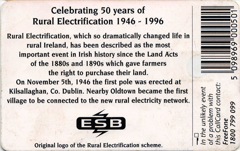ESB Rural Electrification - The Irish Callcards Site