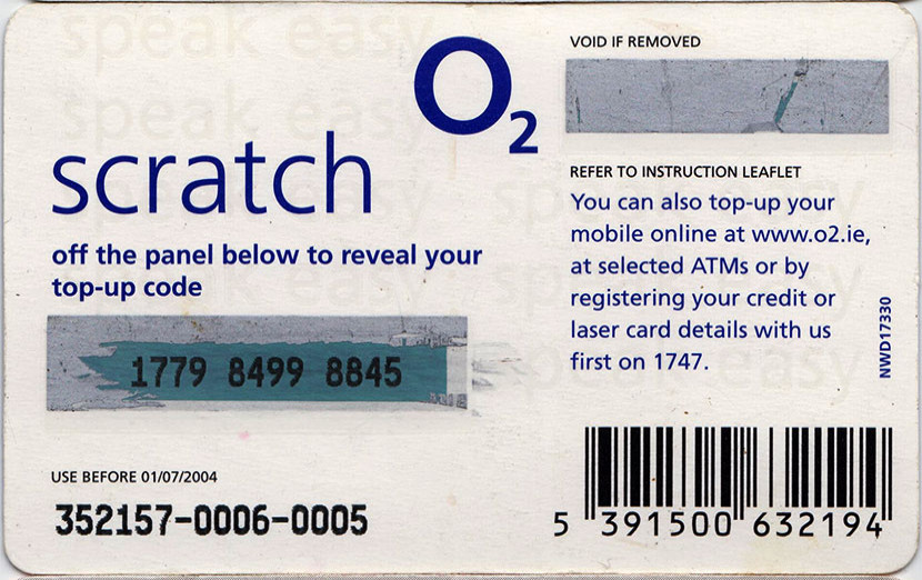 O2 Speak Easy Top up Card The Irish Callcards Site